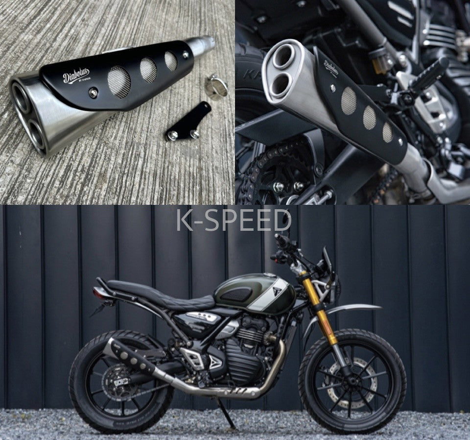 K-SPEED SX21 Retro Slip on Exhaust for Triumph for Triumph Speed400 &a ...
